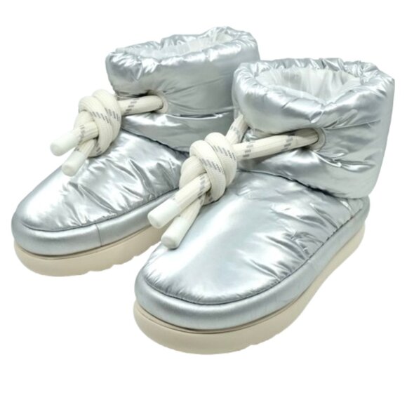 UGG | Shoes | Ugg Classic Maxi Short Metallic Silver Slip On Puffer ...